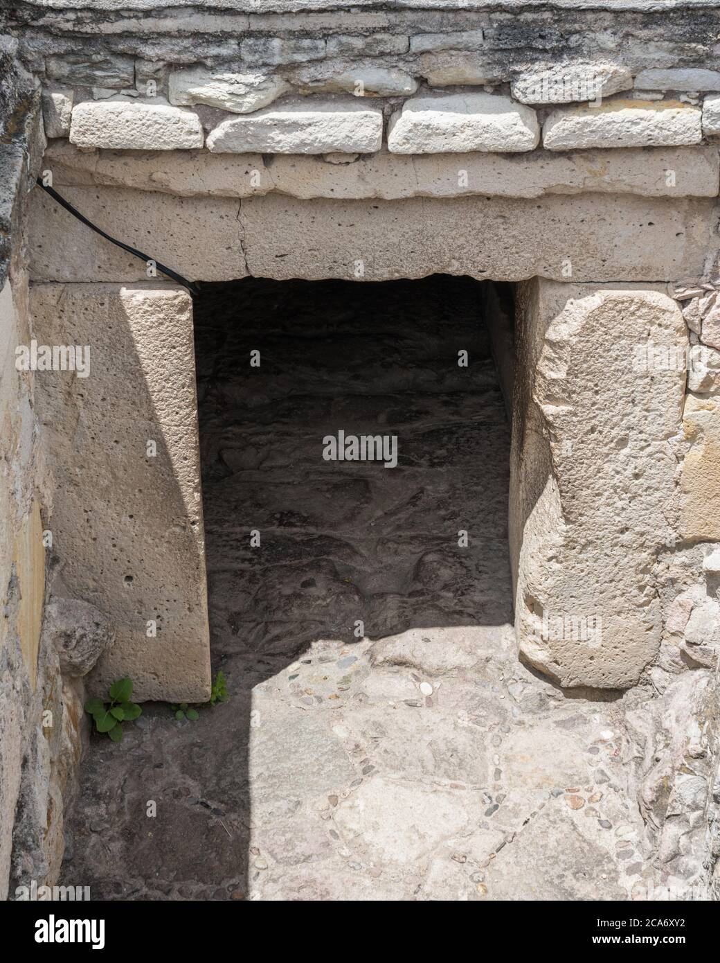 Entrance to Tomb 1 in the ruins of the Zapotec city of Mitla in Oaxaca ...