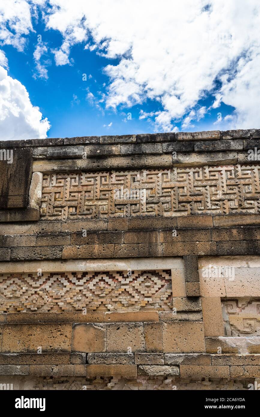 Detail of the stone fretwork panels on the Palace, Building 7, in the ...