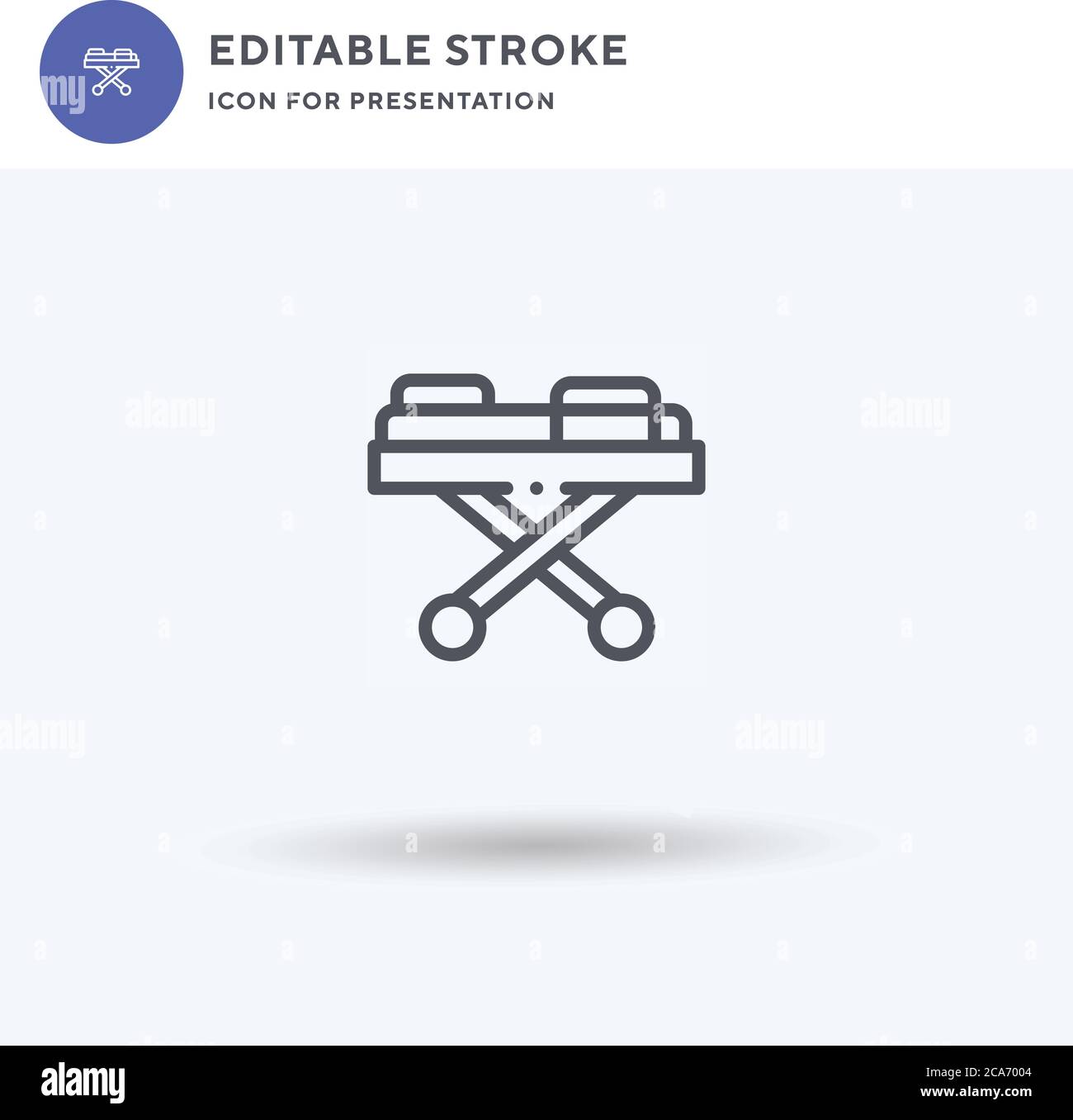 Medical Stretcher icon vector, filled flat sign, solid pictogram ...
