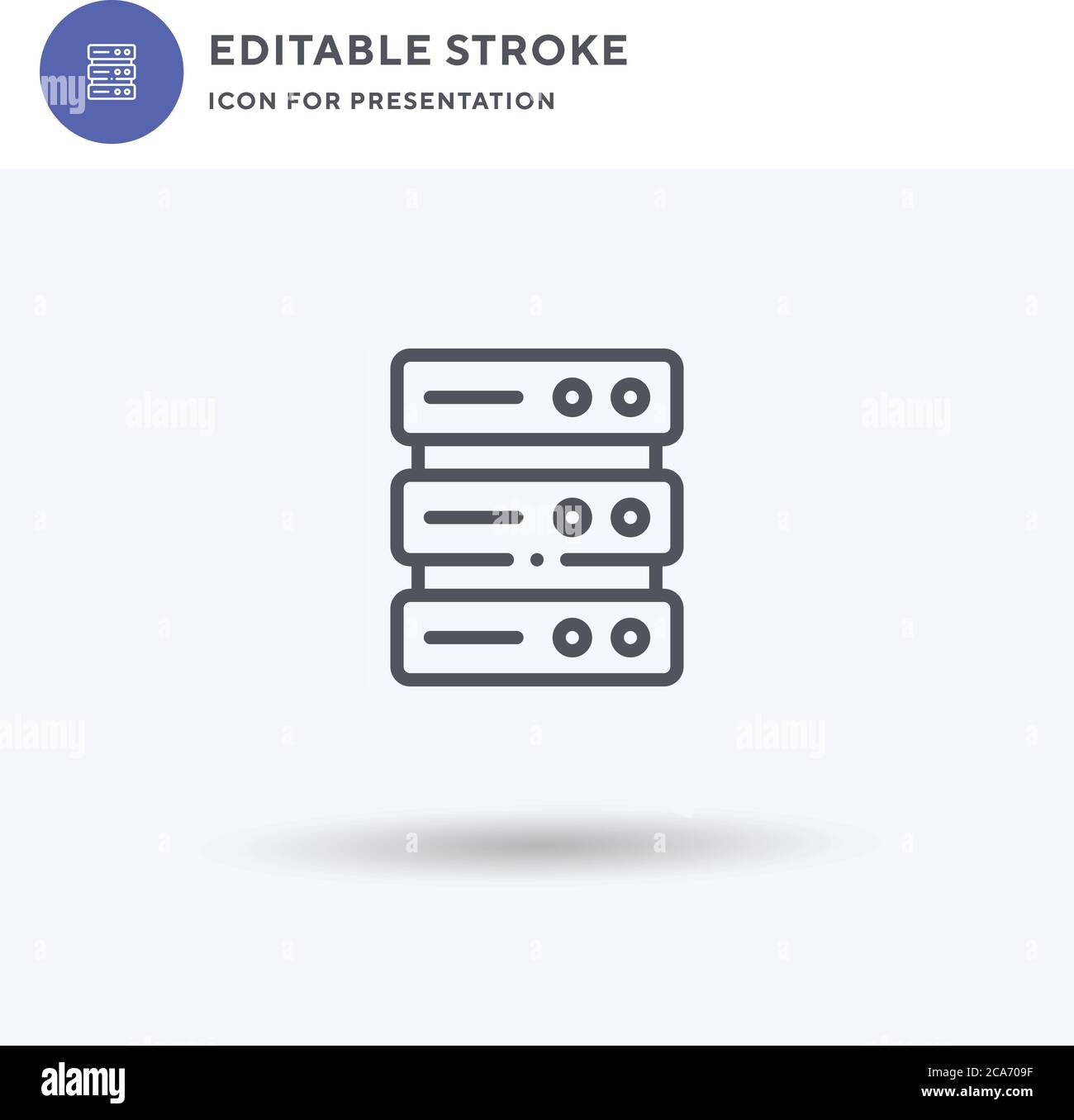 Server icon vector, filled flat sign, solid pictogram isolated on white ...