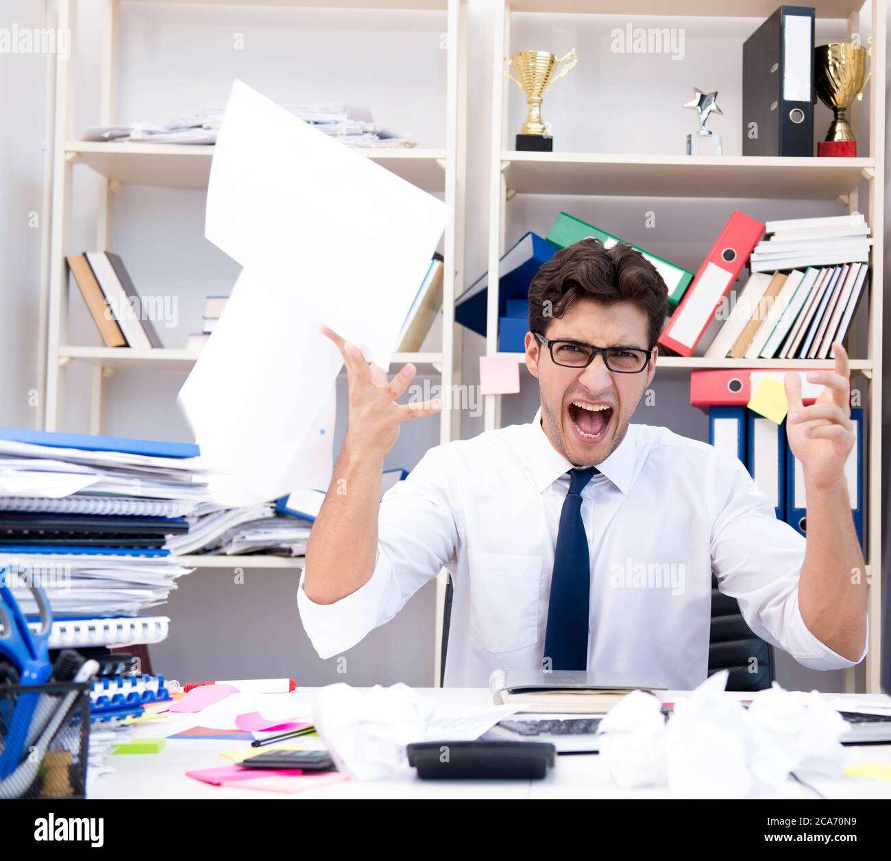 The angry and scary businessman in the office Stock Photo - Alamy