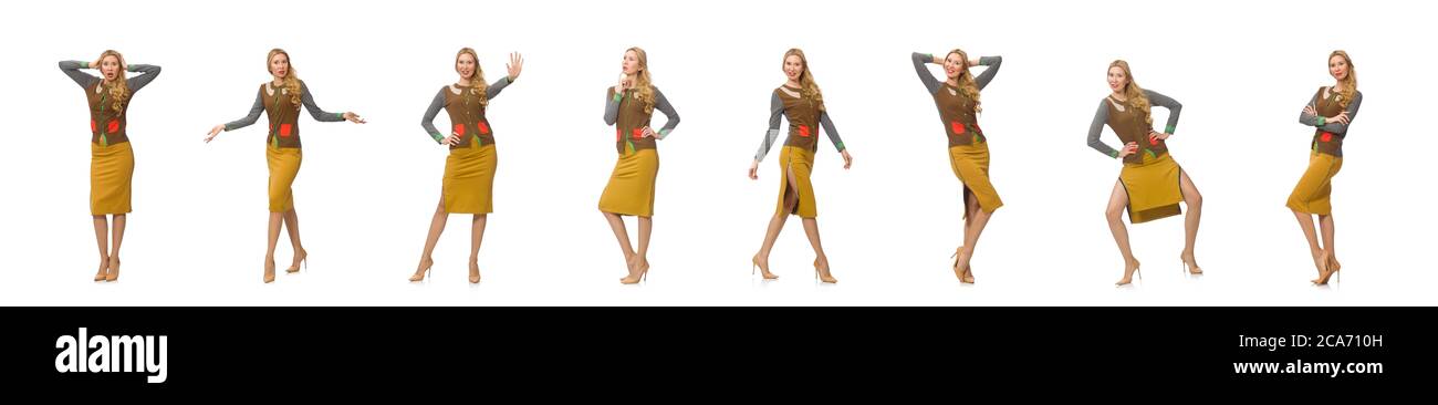 The beautiful woman isolated on white Stock Photo - Alamy