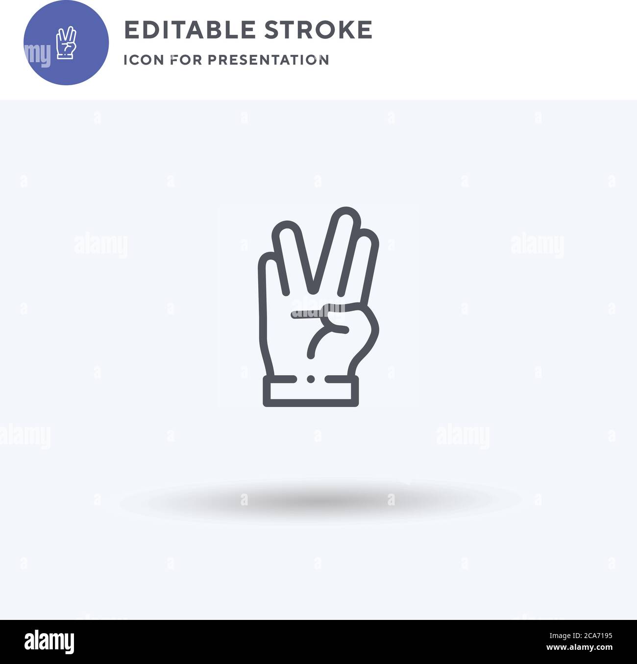 Vulcan Salute icon vector, filled flat sign, solid pictogram isolated ...