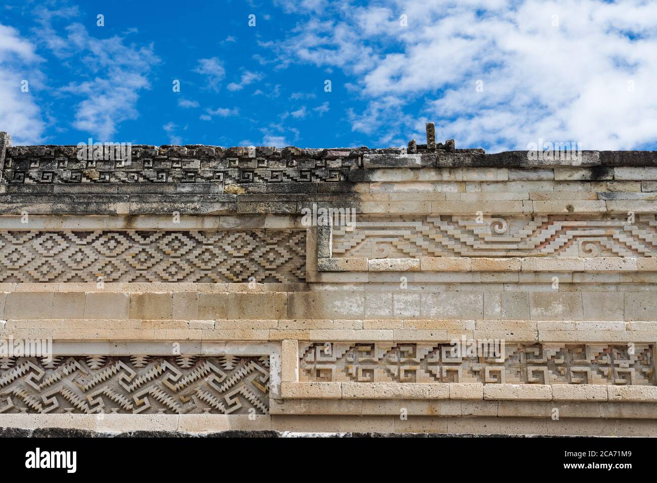 Stone fretwork panels on the front of the Palace, Building 7, in the ...