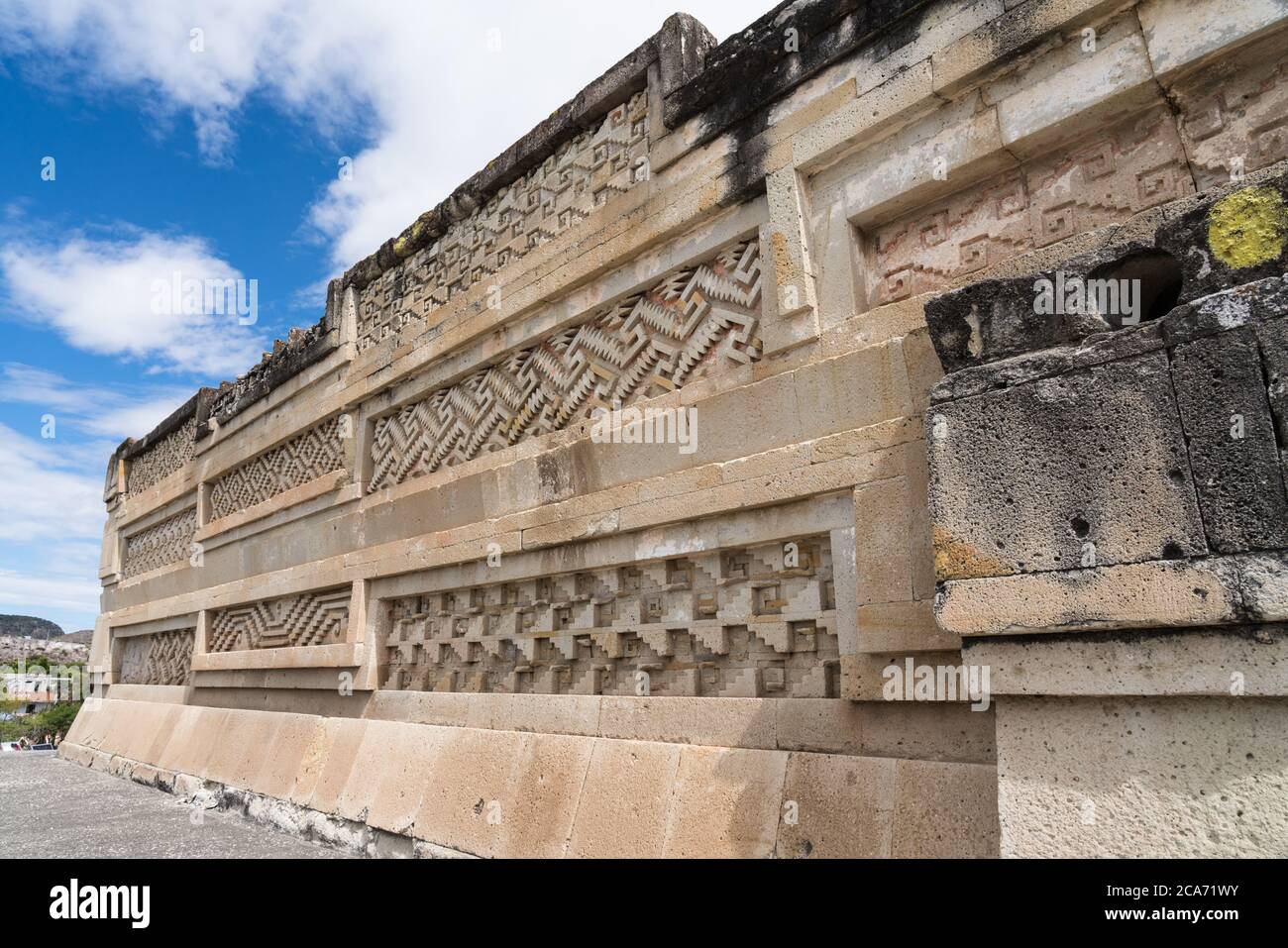 Stone fretwork panels on the front of the Palace, Building 7, in the ...