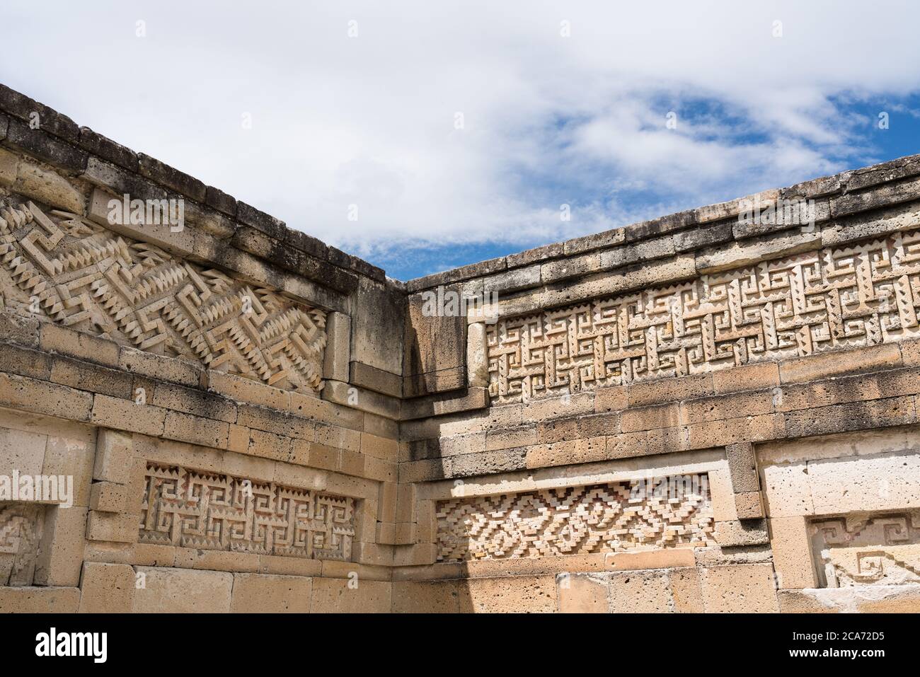 Detail of the stone fretwork panels on the Palace, Building 7, in the ...