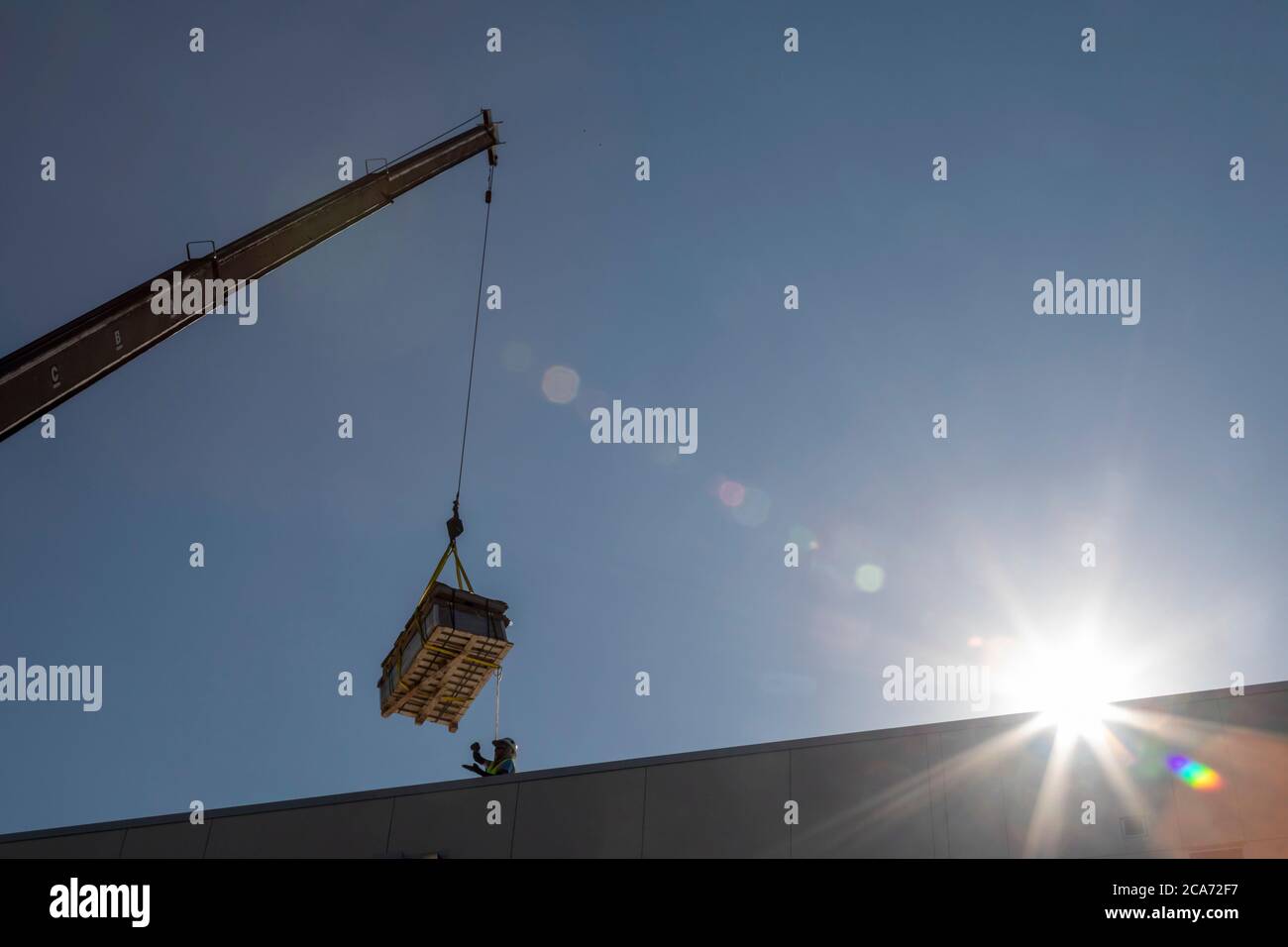 Denver, Colorado - Solar panels and other equipment for a solar energy ...