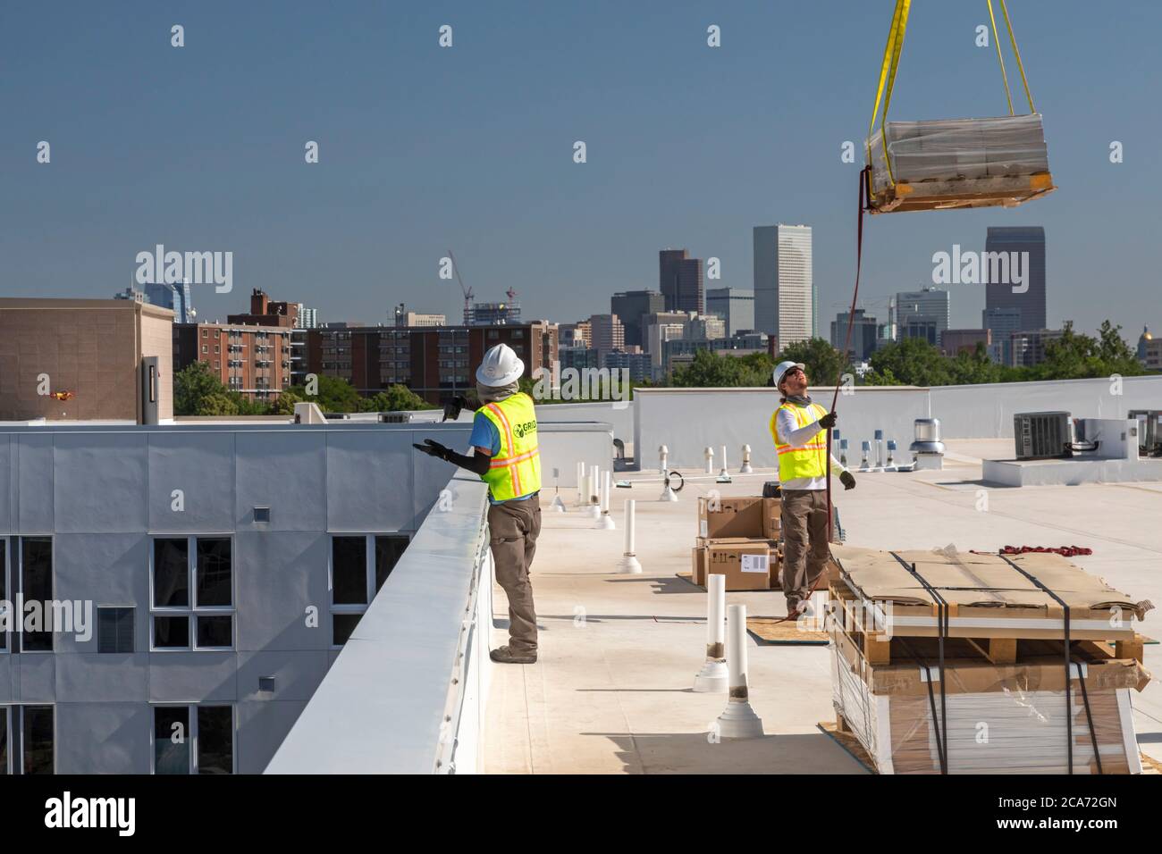 Denver, Colorado - Solar panels and other equipment for a solar energy ...