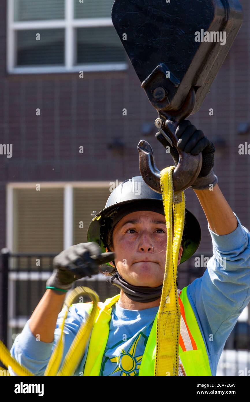 Denver, Colorado - Solar panels and other equipment for a solar energy ...