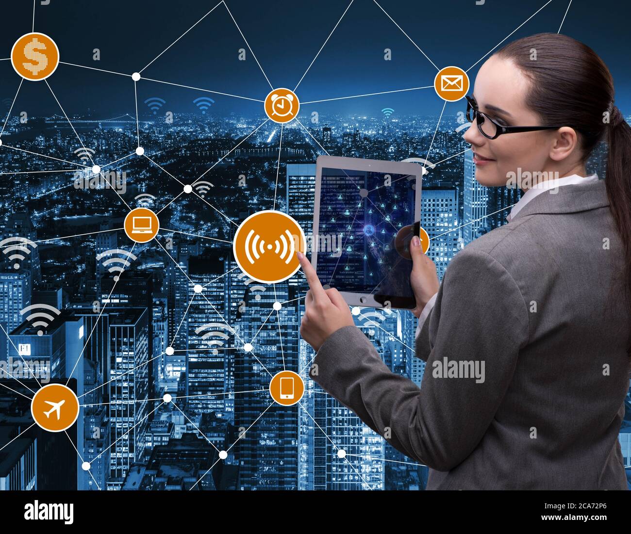 The smart city in innovation concept Stock Photo - Alamy