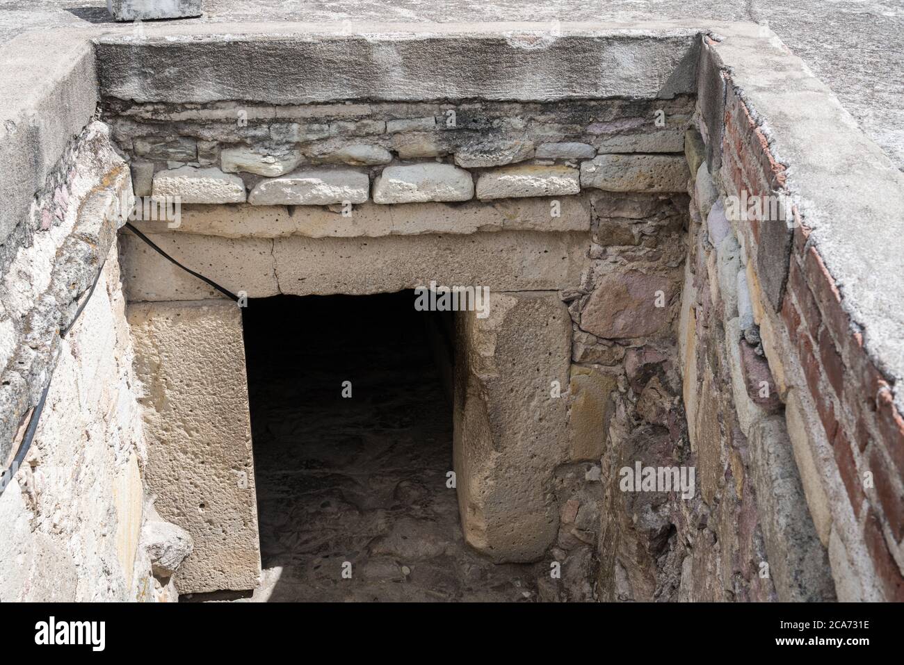 Entrance to Tomb 1 in the ruins of the Zapotec city of Mitla in Oaxaca ...