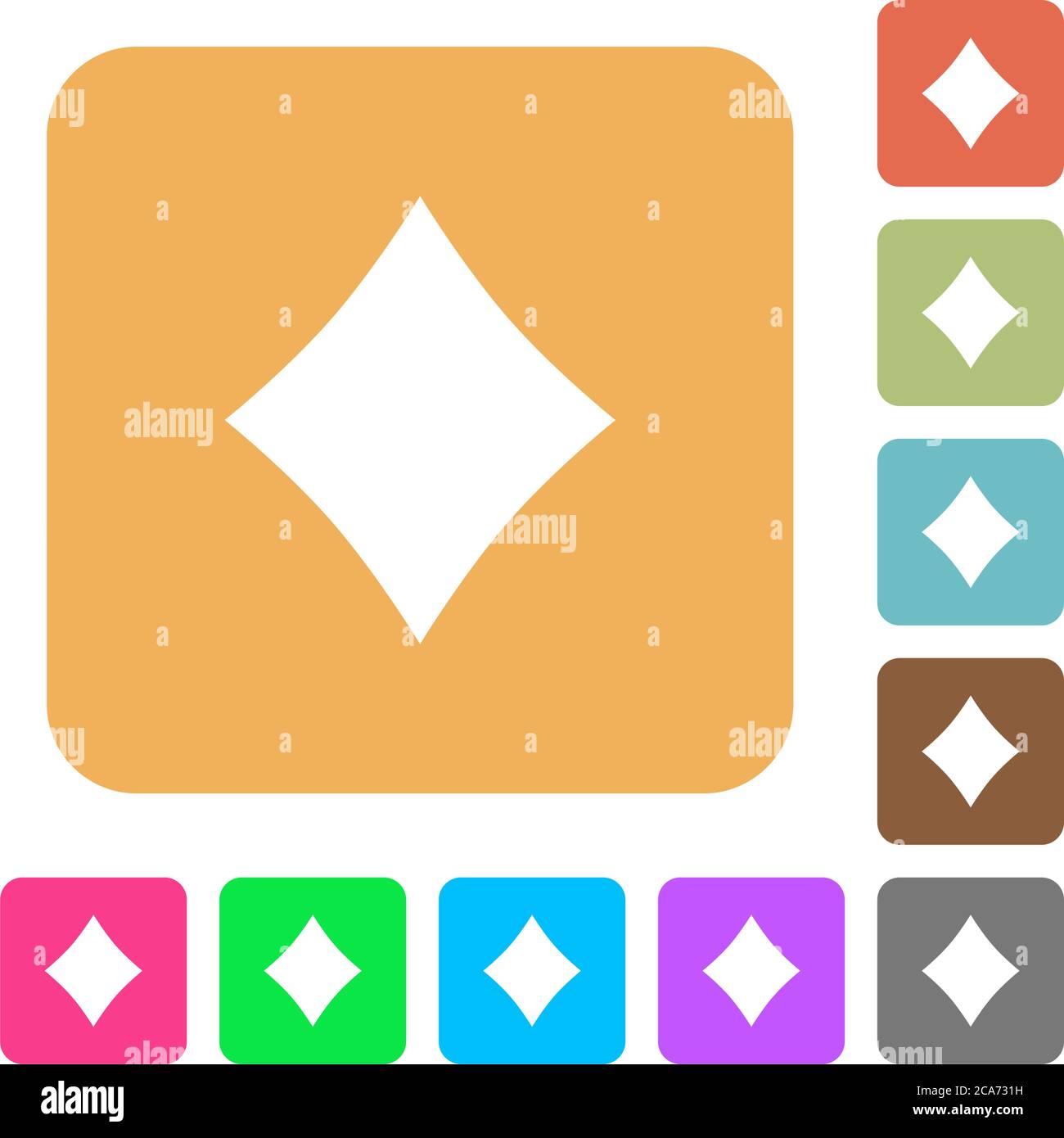 Diamond card symbol flat icons on rounded square vivid color backgrounds Stock Vector Image ...