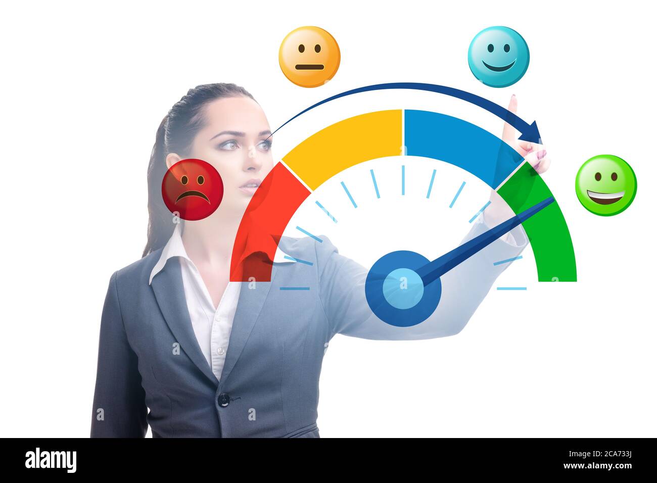 Concept of customer satisfaction with the meter Stock Photo - Alamy