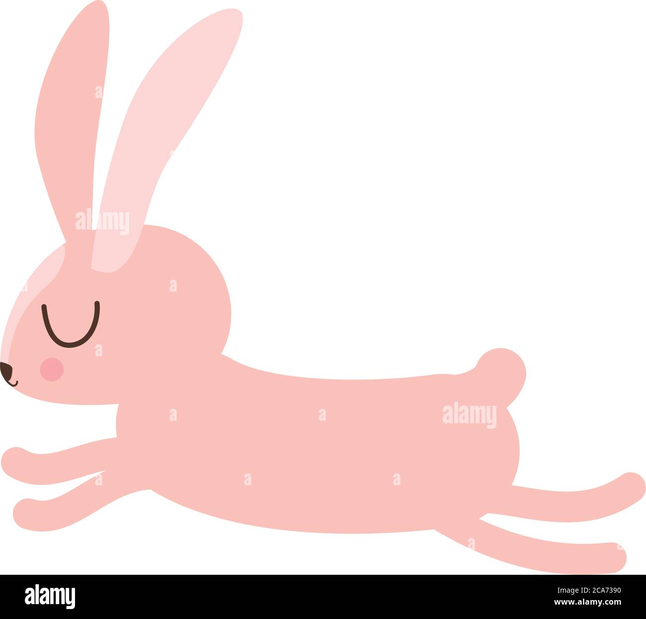 Cute pink rabbit cartoon jumping design, Animal zoo life nature and ...