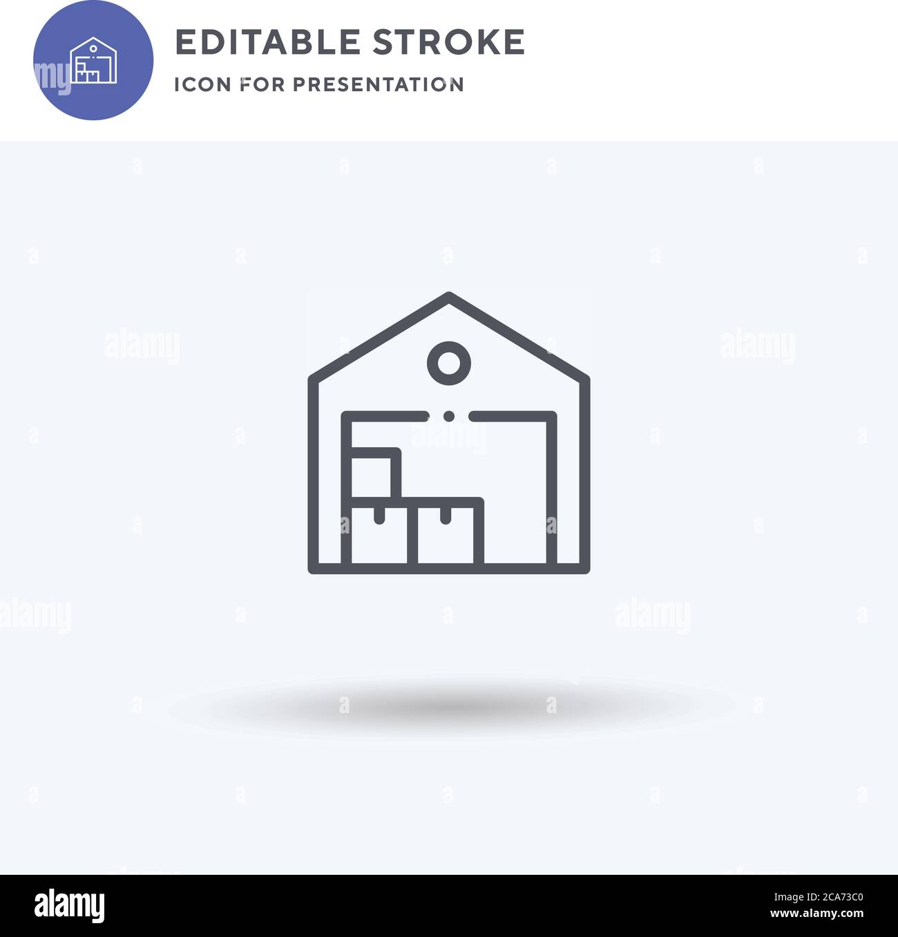 Warehouse icon vector, filled flat sign, solid pictogram isolated on ...