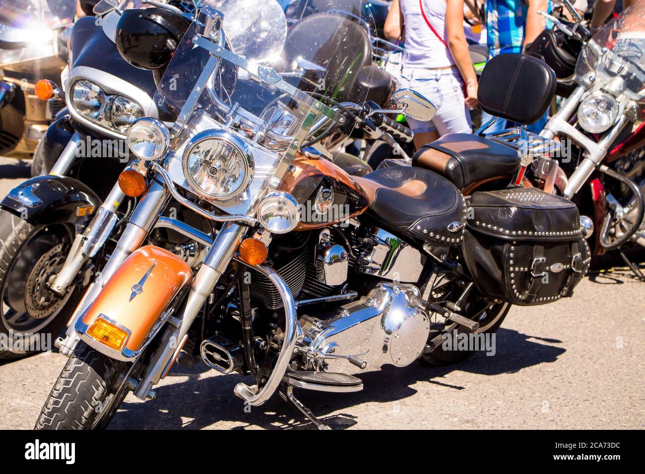 Senno, Belarus - 07.03.2015: Summer open-air motorcycle festival ...