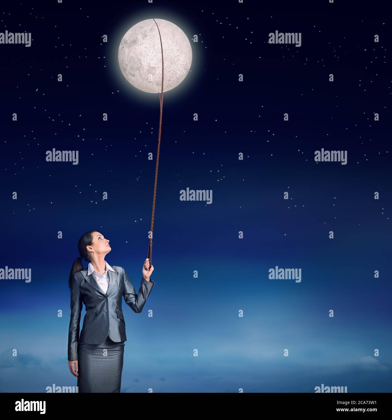 Woman stars night astrology hi-res stock photography and images - Alamy