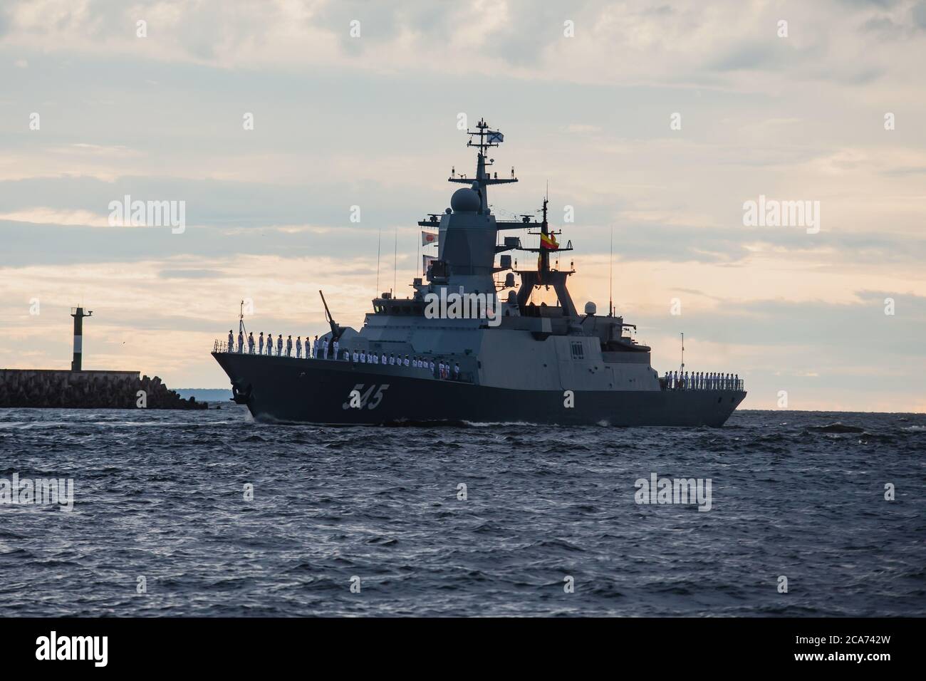 View of Russian Navy, modern russian military naval battleships ...
