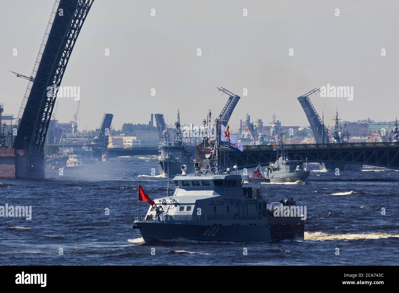 View of Russian Navy, modern russian military naval battleships ...
