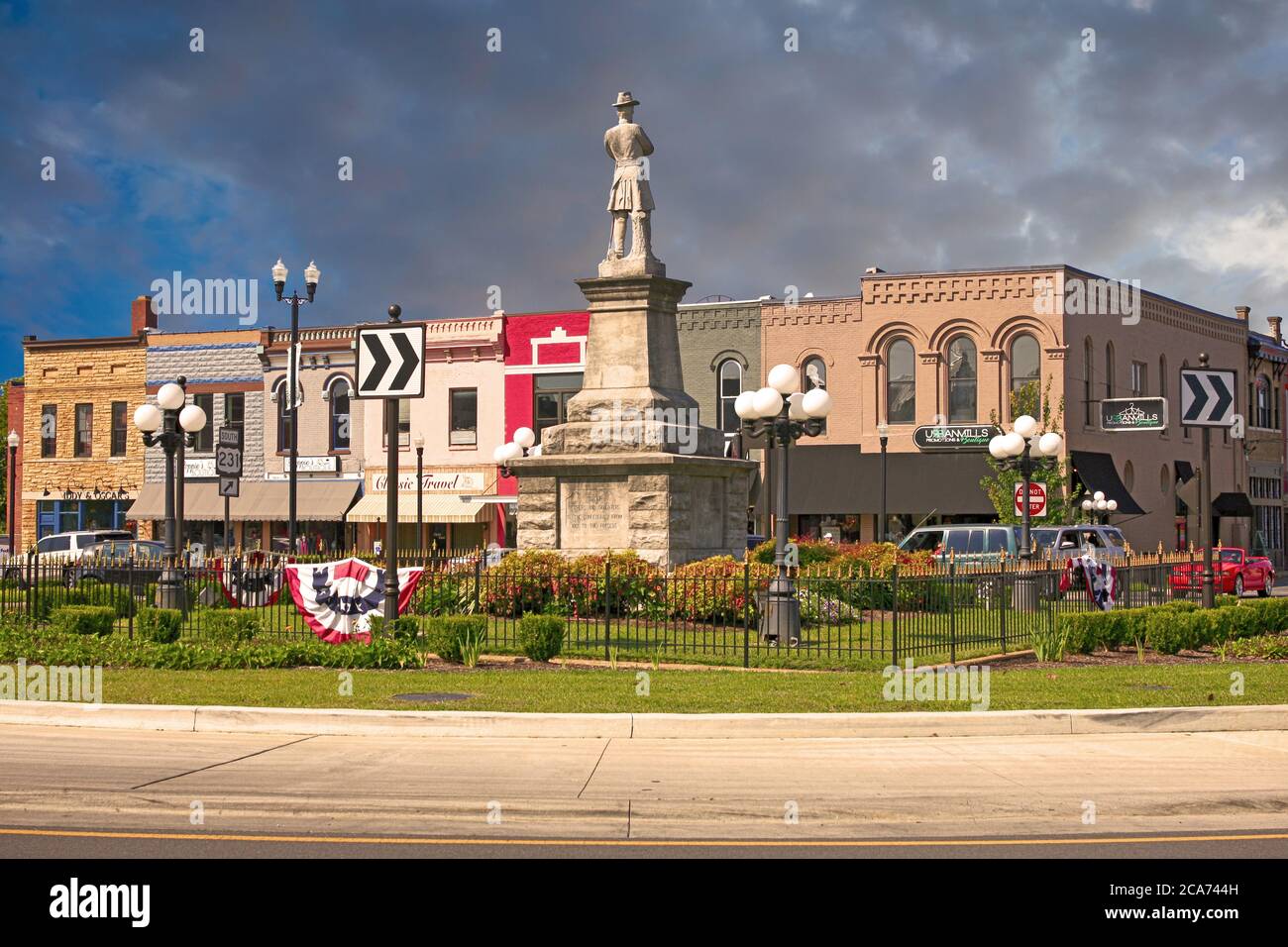 Statue of Confederate General Robert H Hatton sit in the center of the ...