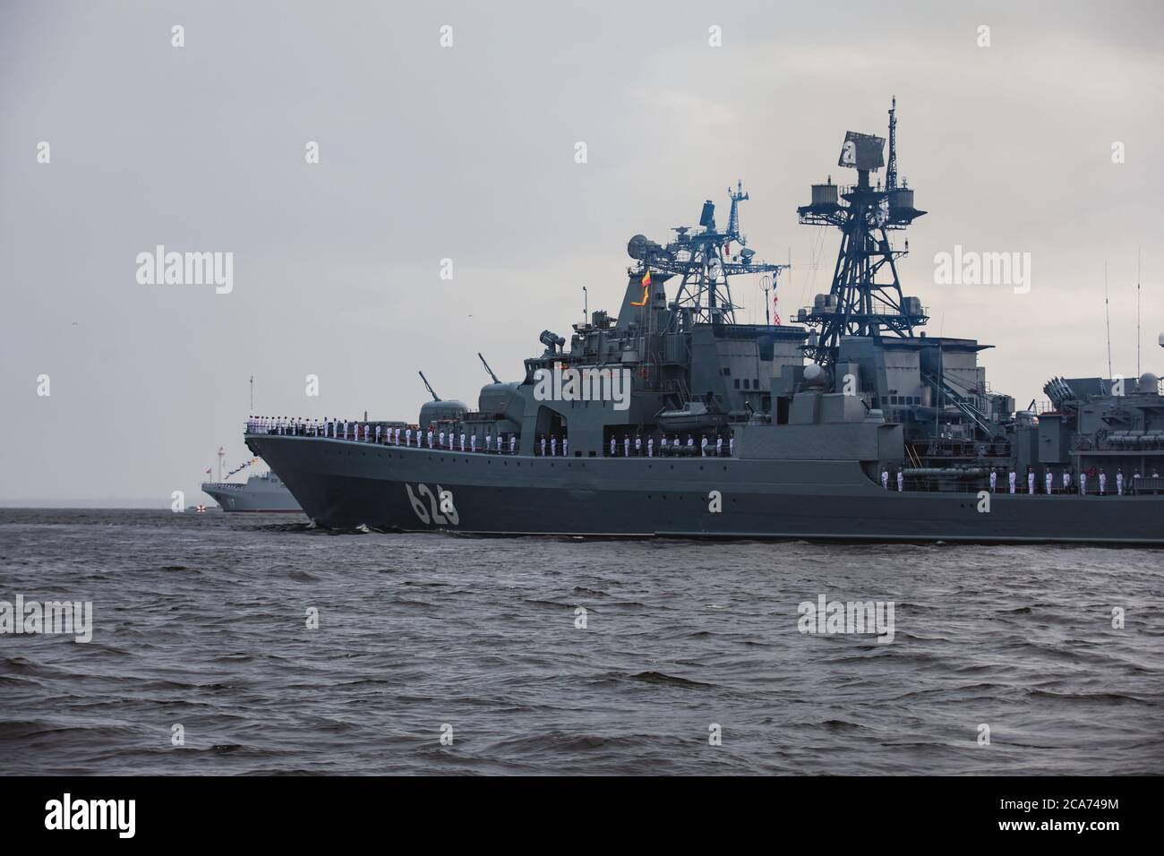 View of Russian Navy, modern russian military naval battleships ...