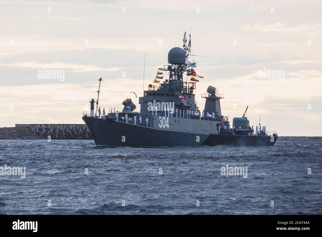 View of Russian Navy, modern russian military naval battleships ...