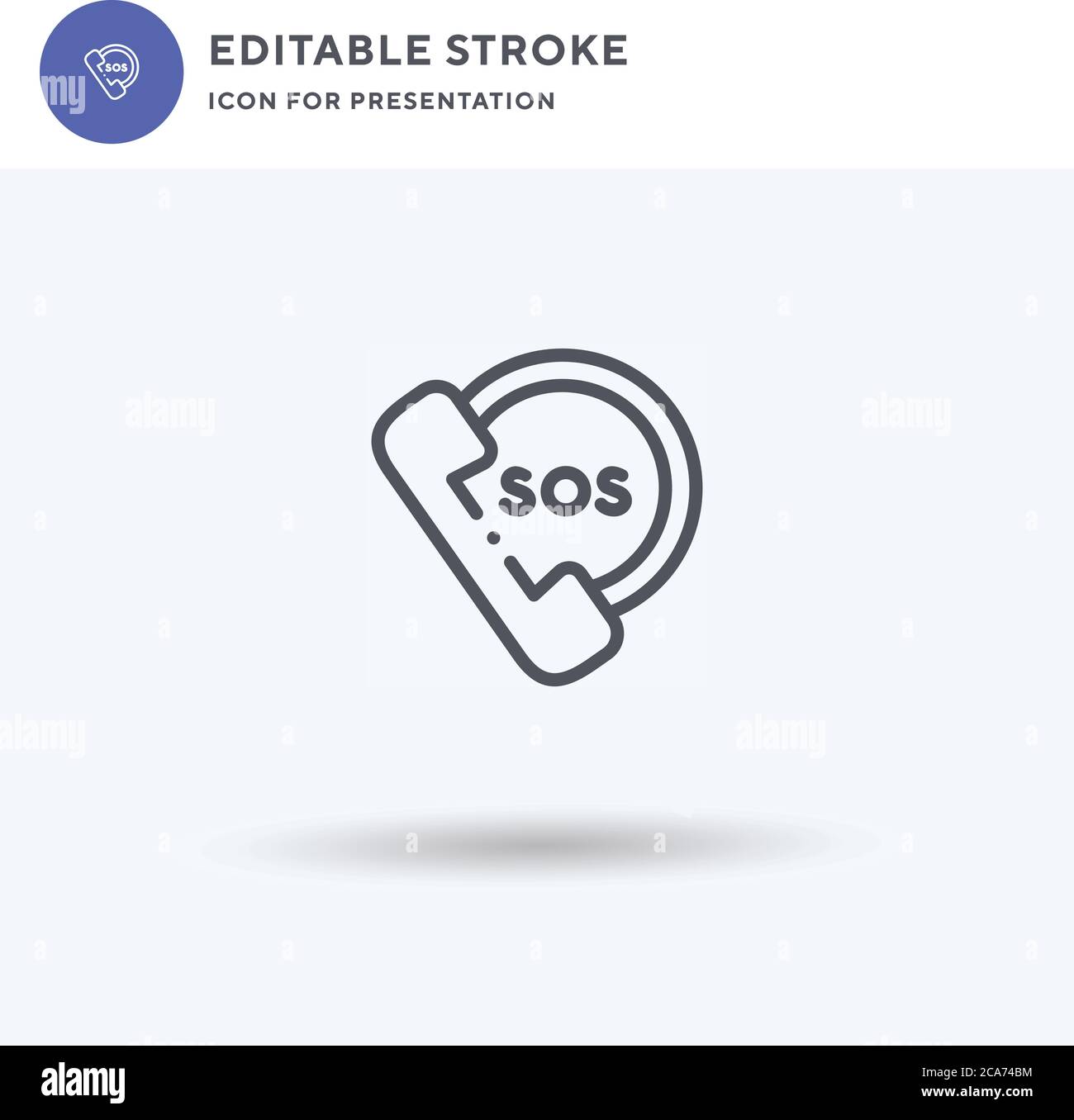 Sos icon vector, filled flat sign, solid pictogram isolated on white ...