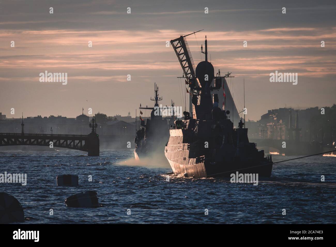 View of Russian Navy, modern russian military naval battleships ...