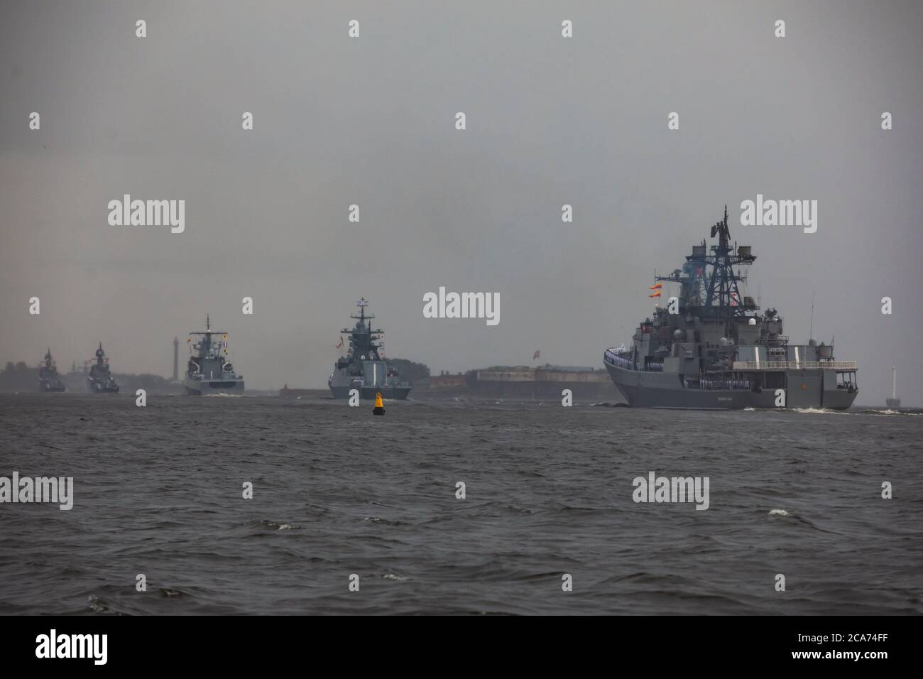 View of Russian Navy, modern russian military naval battleships ...
