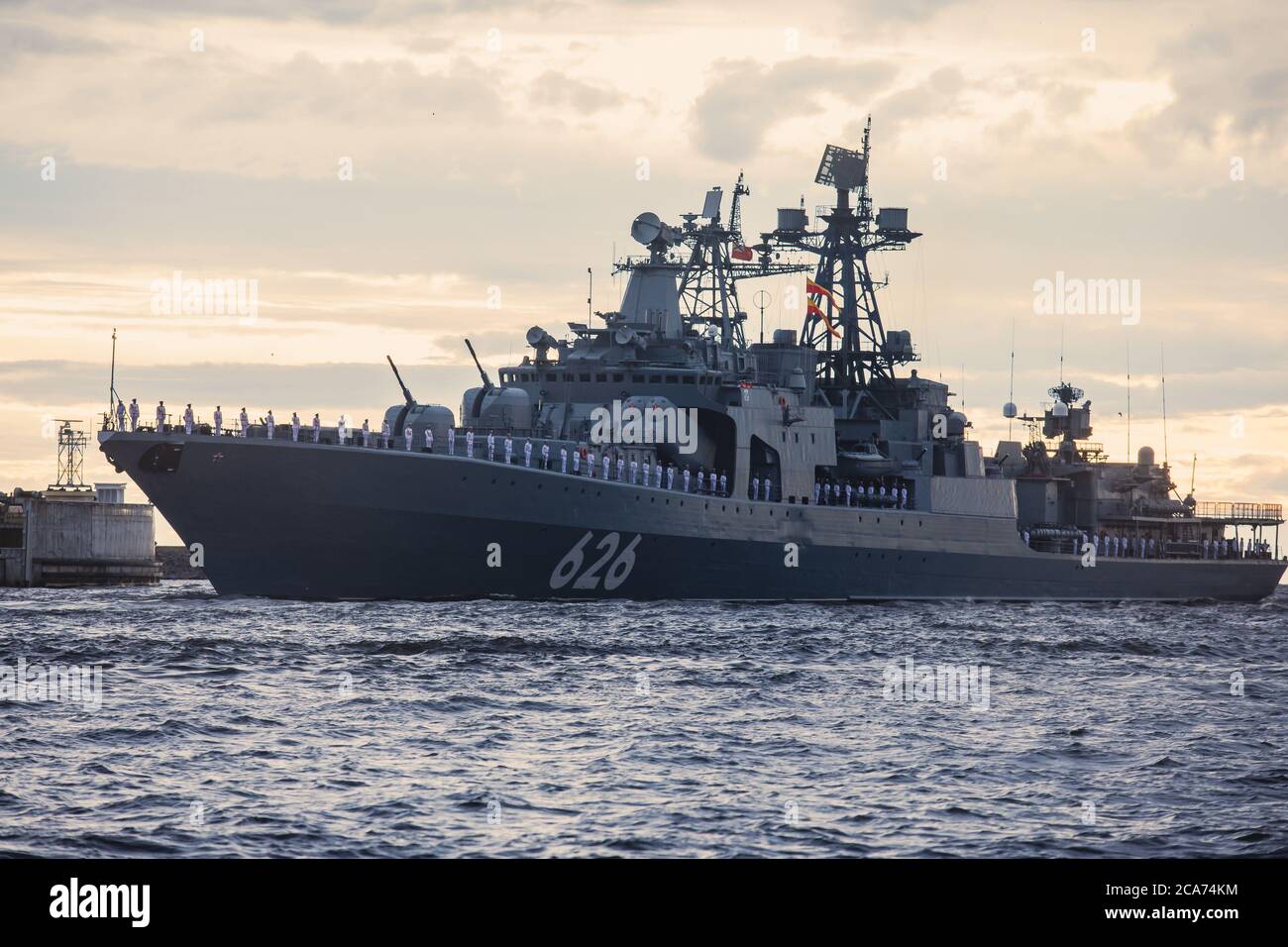 View of Russian Navy, modern russian military naval battleships ...