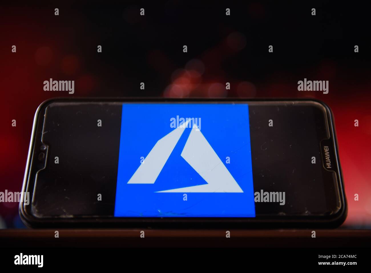 In this photo illustration, a Microsoft Azure logo is displayed on a ...