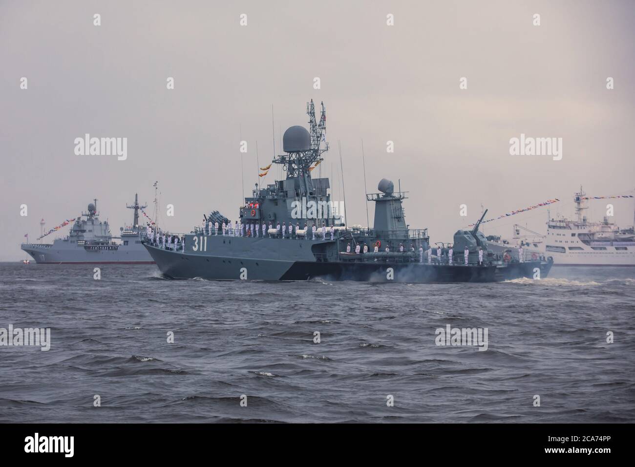 View of Russian Navy, modern russian military naval battleships ...
