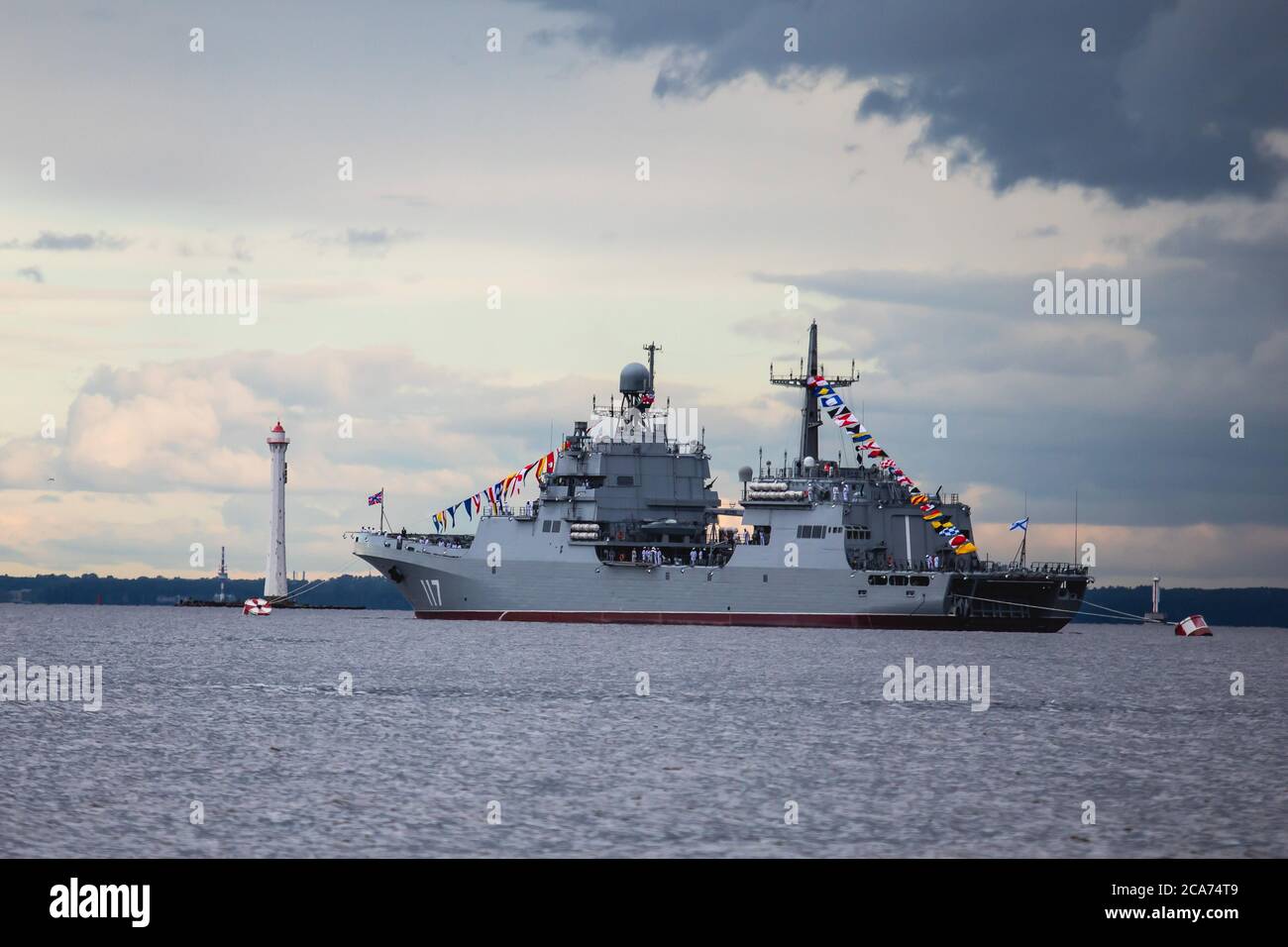 View of Russian Navy, modern russian military naval battleships ...