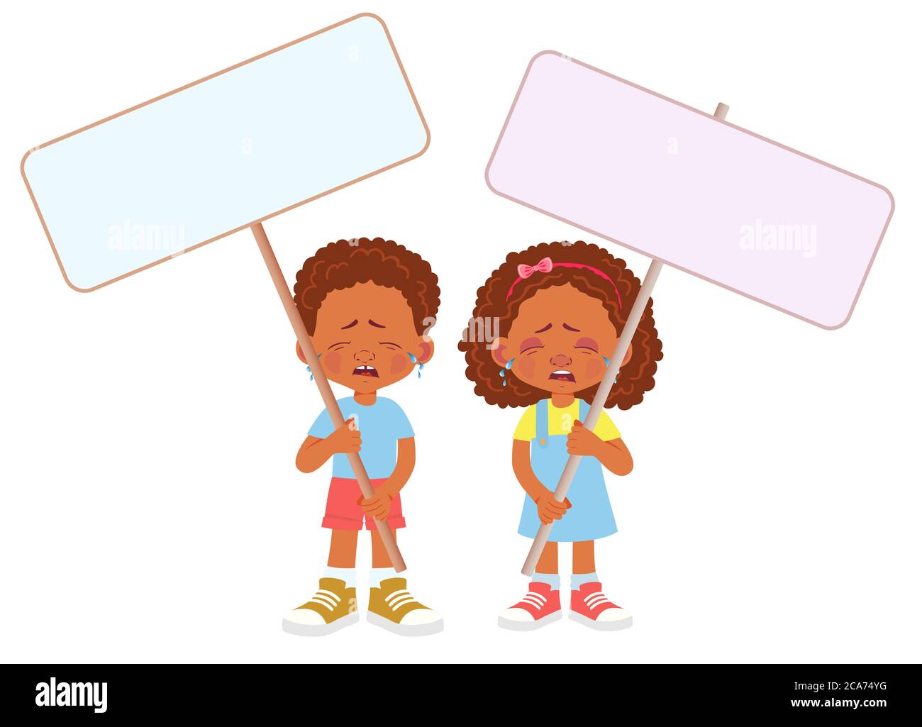 African Child holding banner. illustration Stock Photo - Alamy