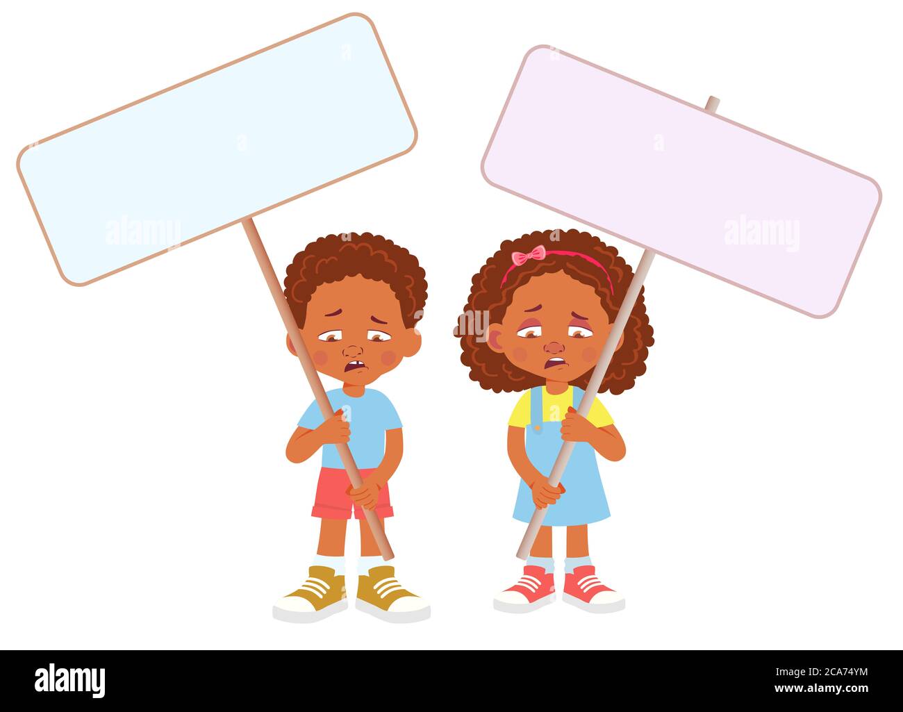 African Child holding banner. illustration Stock Photo - Alamy