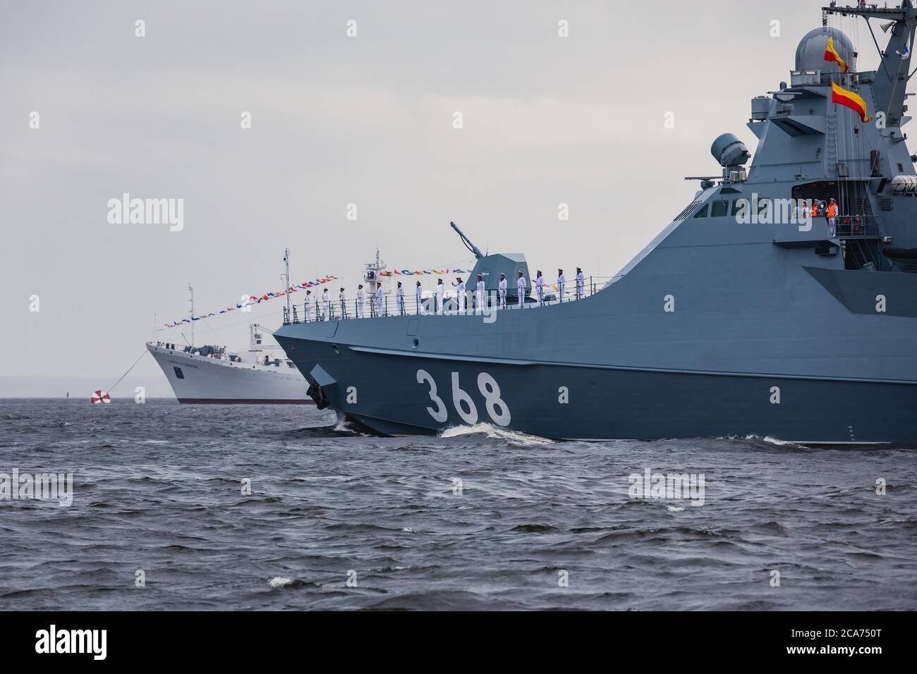View of Russian Navy, modern russian military naval battleships ...