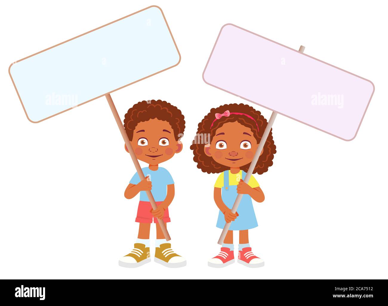 African Child holding banner. illustration Stock Photo - Alamy