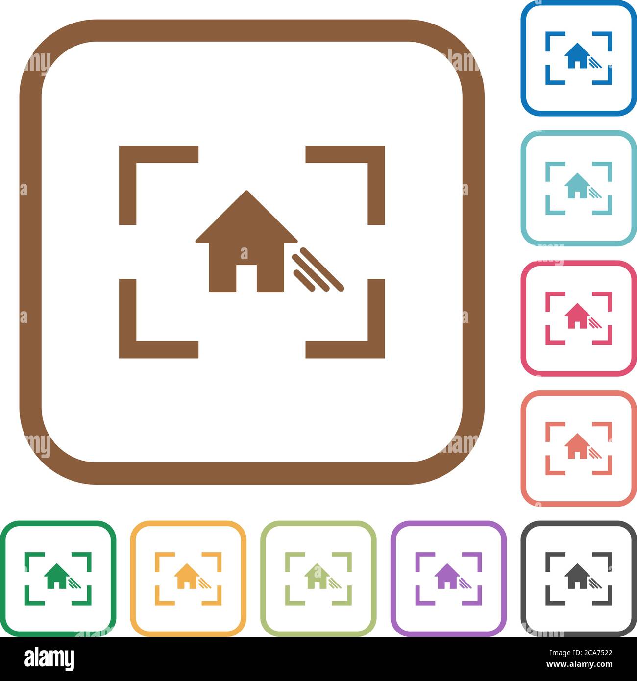 Camera white balance shade mode simple icons in color rounded square ...