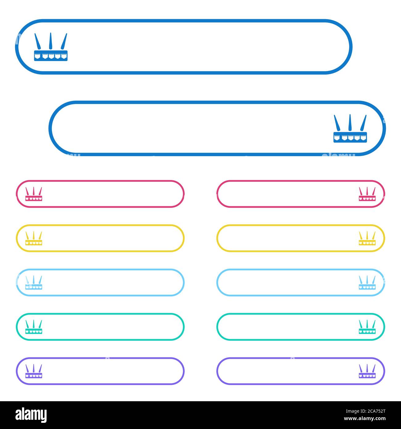Wireless Router Icons In Rounded Color Menu Buttons Left And Right Side Icon Variations Stock