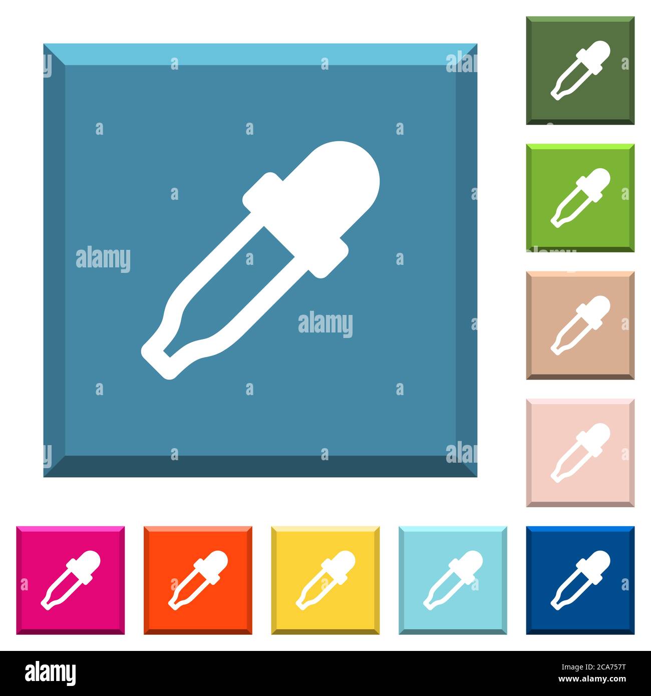 Color picker white icons on edged square buttons in various trendy ...