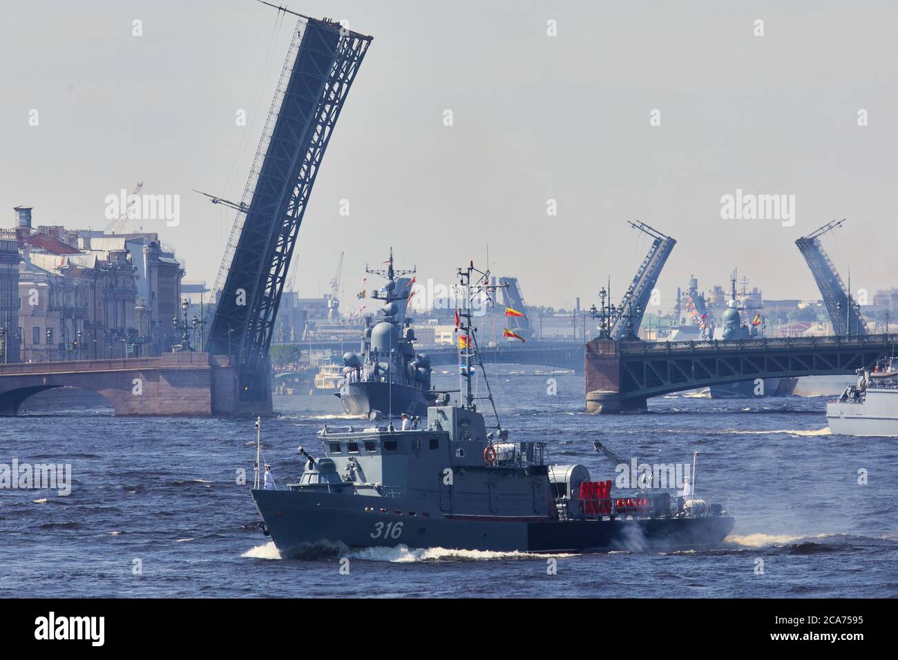 View of Russian Navy, modern russian military naval battleships ...