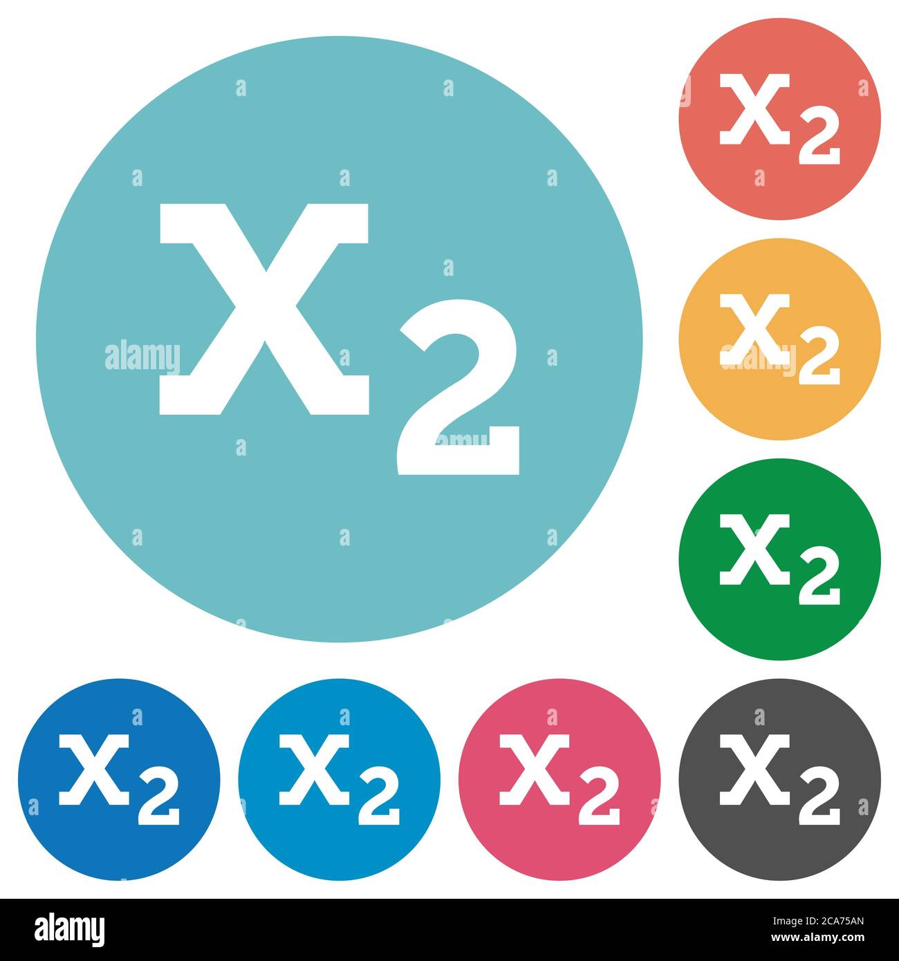 Subscript flat white icons on round color backgrounds Stock Vector Image & Art - Alamy