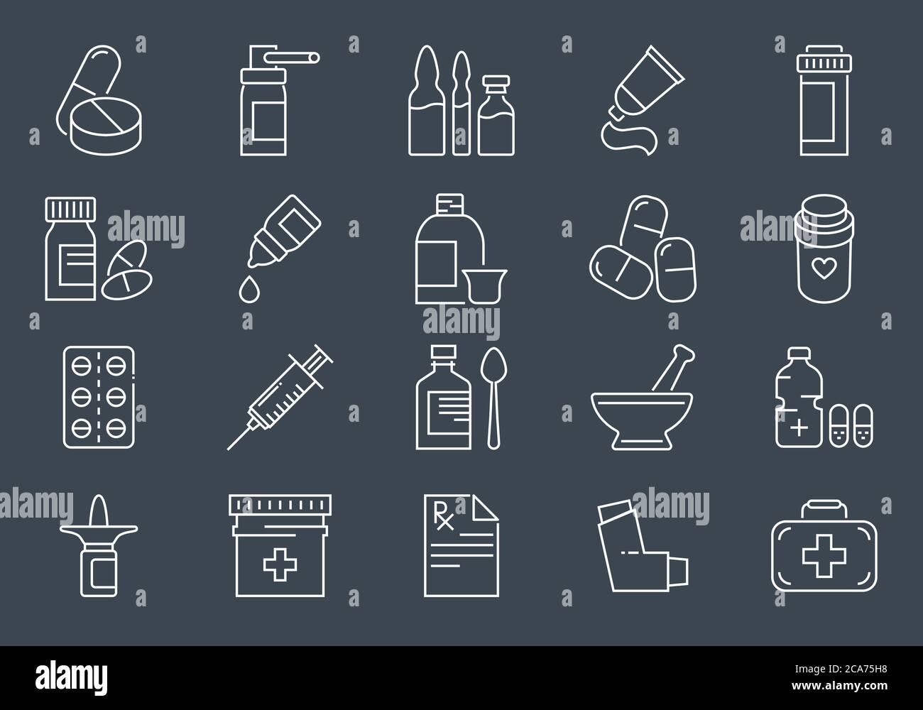 Set of Drugs Related Vector Line Icons Stock Vector Image & Art - Alamy