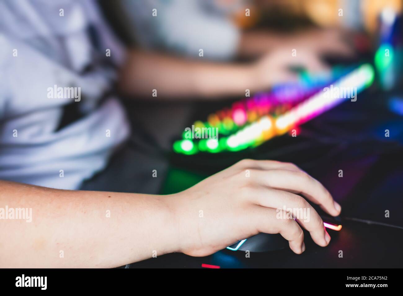 Cyber sport e-sports tournament, team of professional gamers, close-up ...