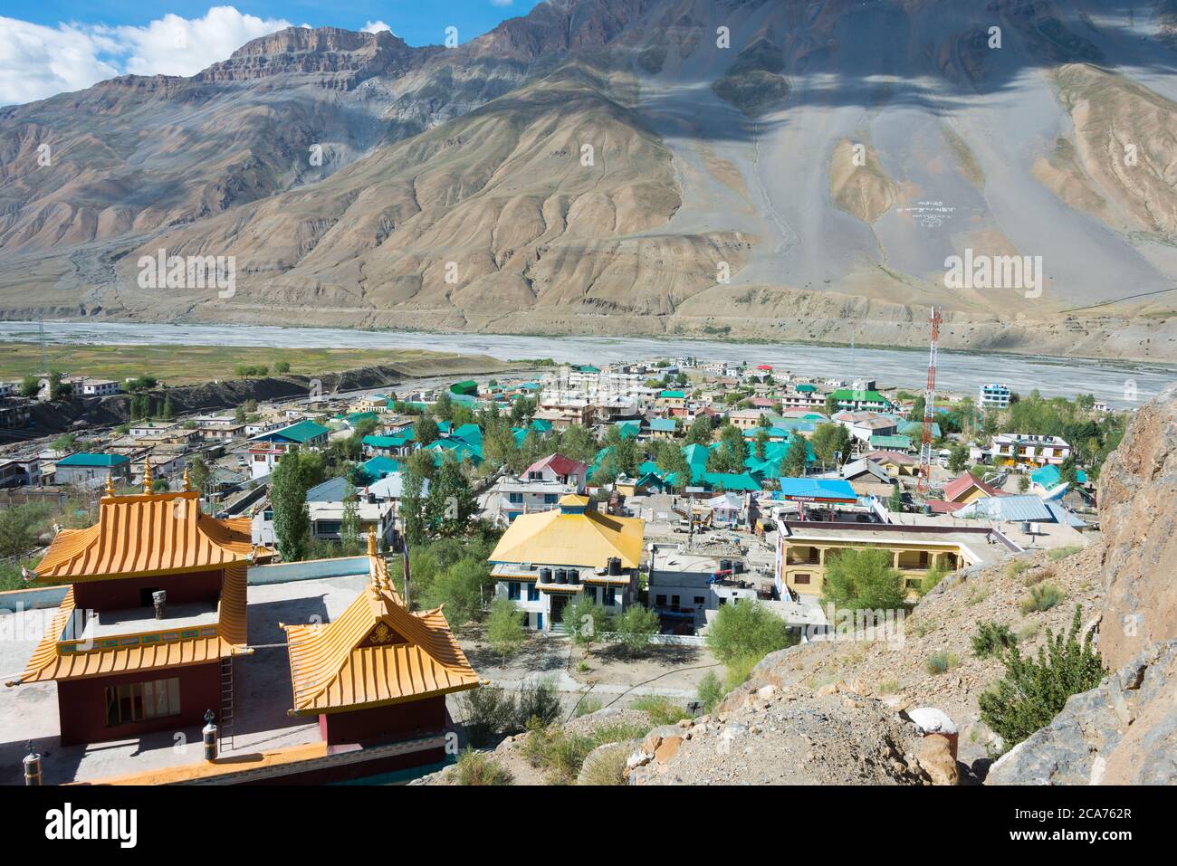 Himachal Pradesh, India - Kaza town view from Sakya Kaza Monestry in ...