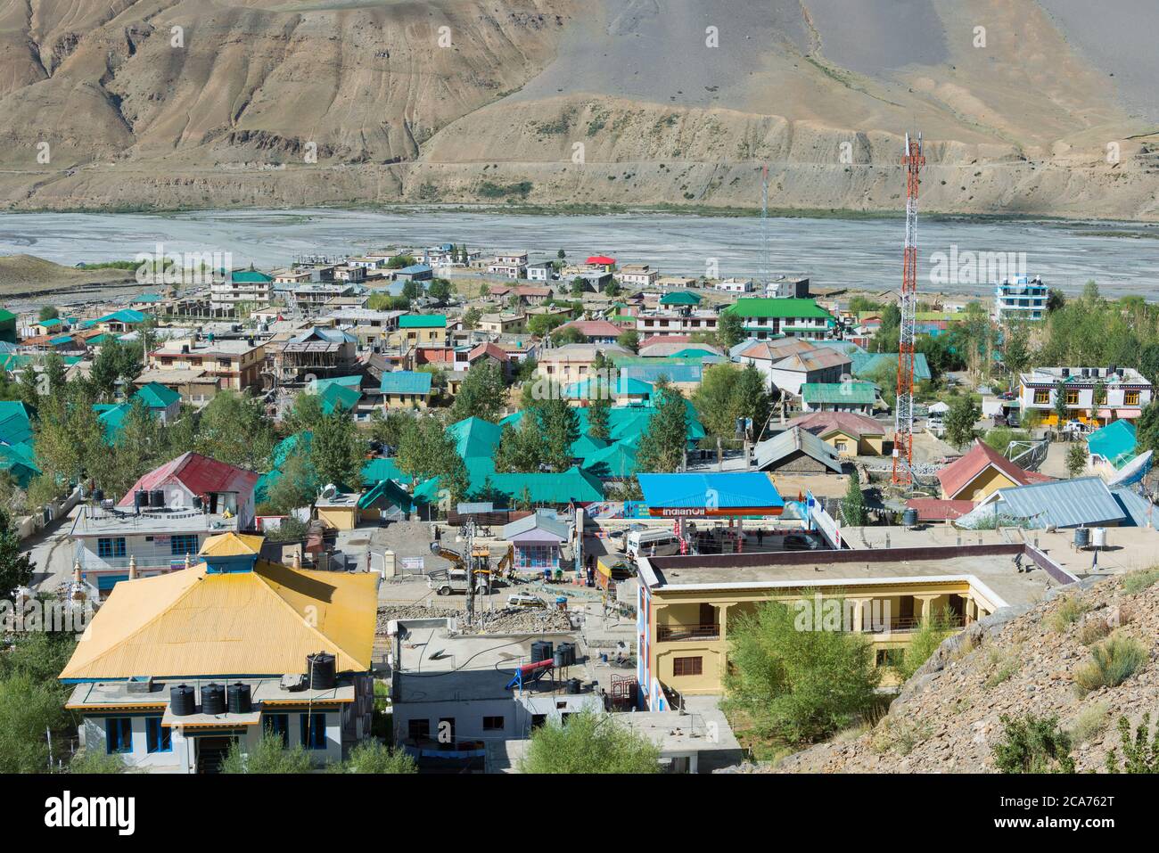 Himachal Pradesh, India - Kaza town view from Sakya Kaza Monestry in ...