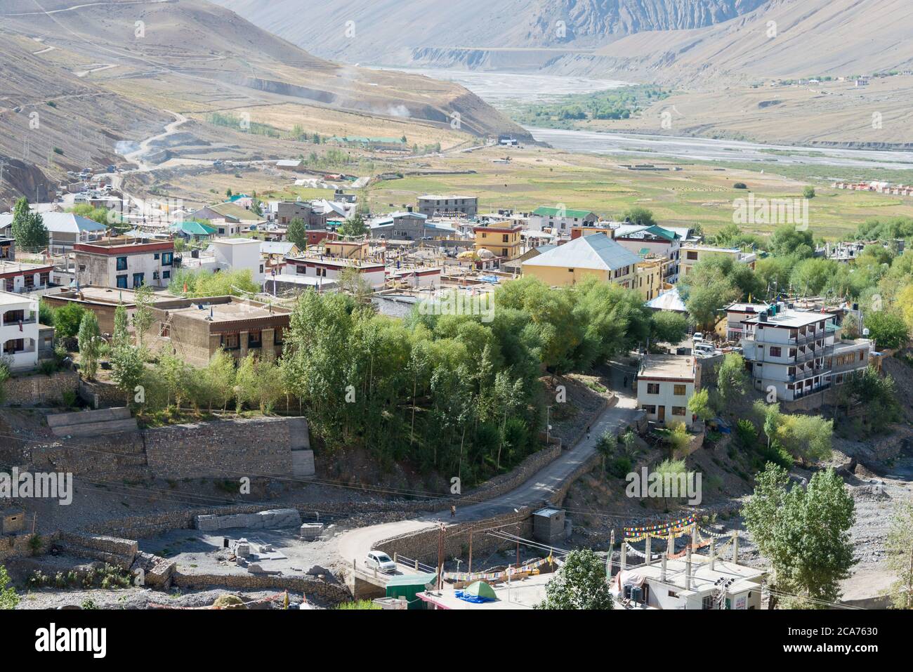 Himachal Pradesh, India - Kaza town view from Sakya Kaza Monestry in ...