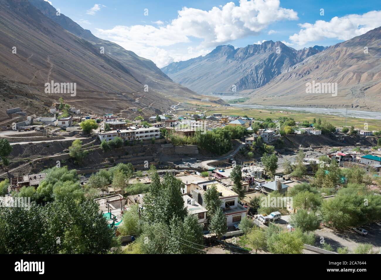 Himachal Pradesh, India - Kaza town view from Sakya Kaza Monestry in ...