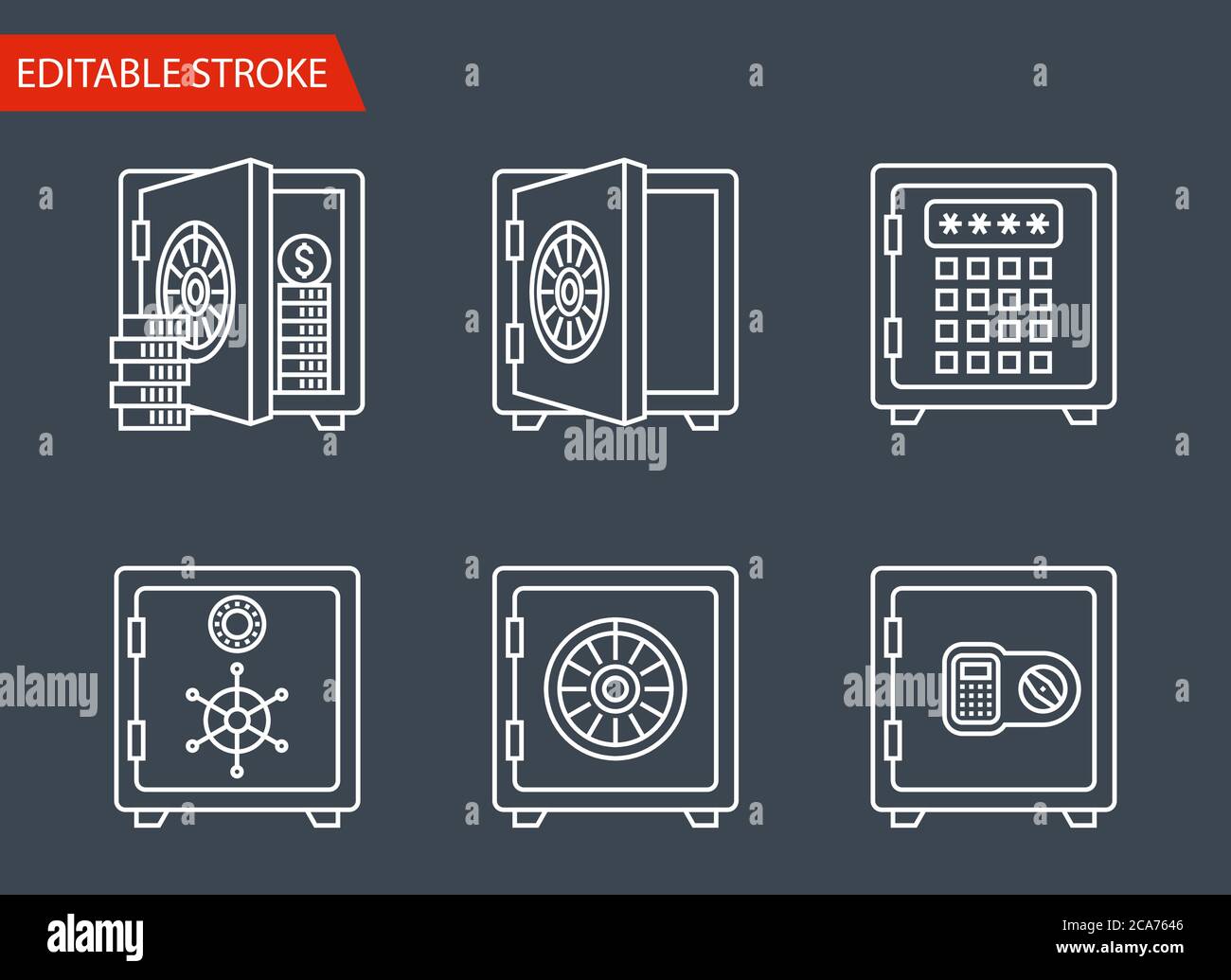 Safes Icons Set Stock Vector Image & Art - Alamy