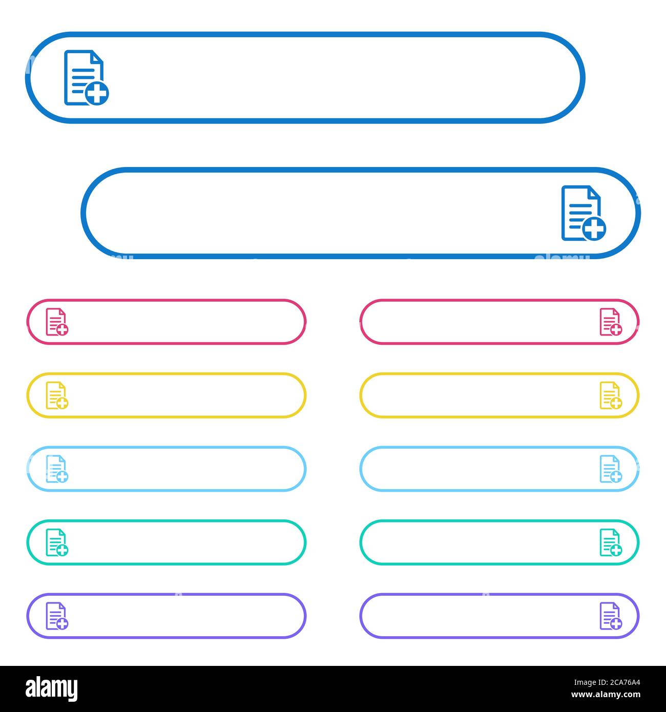 Add New Document Icons In Rounded Color Menu Buttons Left And Right